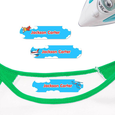 Airplanes Iron On Labels | Sticky Monkey Labels