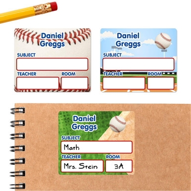 Baseball School Subject Labels for Kids | Sticky Monkey