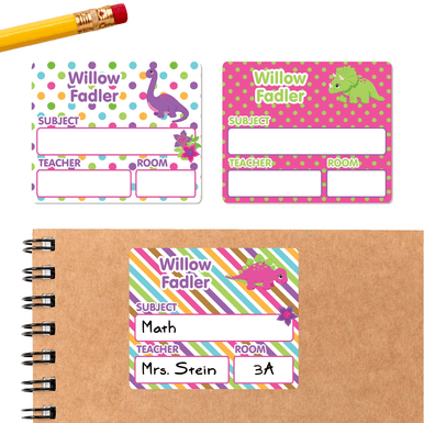 Dino School Subject Labels | School Name Tags