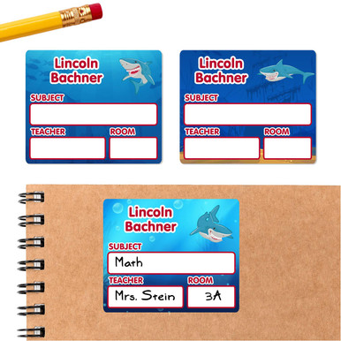 Sharks School Subject Labels for Kids | Subject Stickers