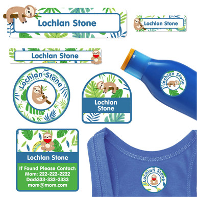 Sloths Camp Name Labels | Camp Labels for Clothing
