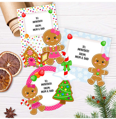 Gingerbread Girl Christmas Gift Labels| Holiday Labels