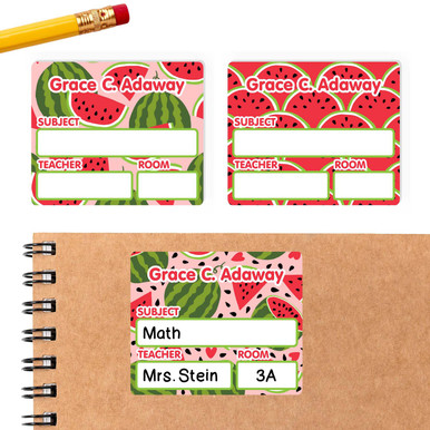 Watermelons School Subject Labels for Kids | Sticky Monkey