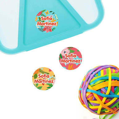 Small Round Labels Blossoms | Durable Waterproof Stickers