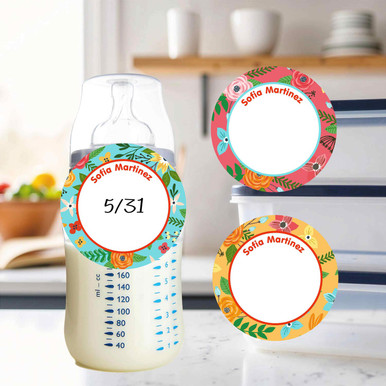 Blossoms Write On Baby Bottle Labels | Bottle Labels Baby