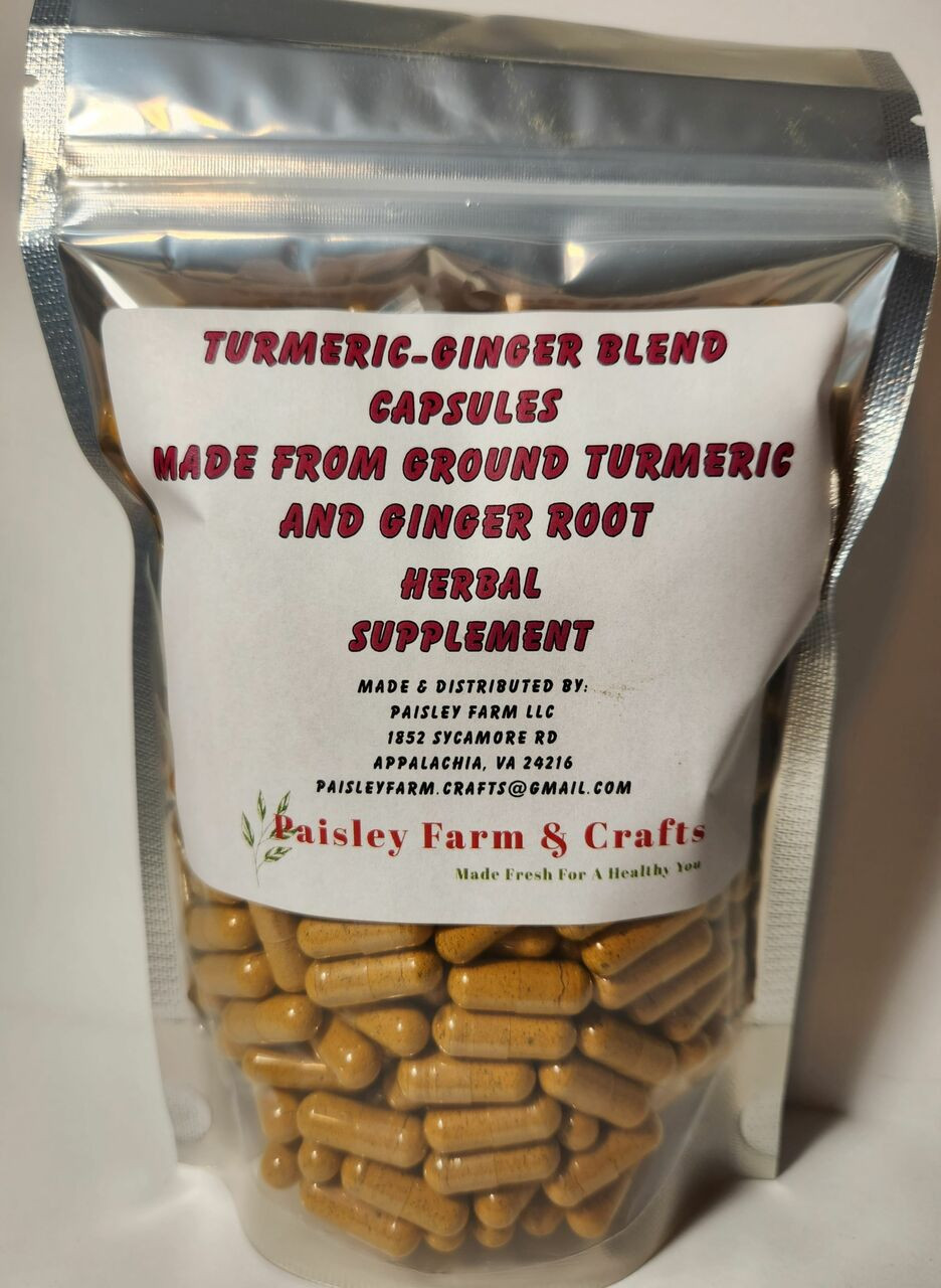 Ground Turmeric/Ginger Mix Capsules - Non-GMO - All Natural - Made ...