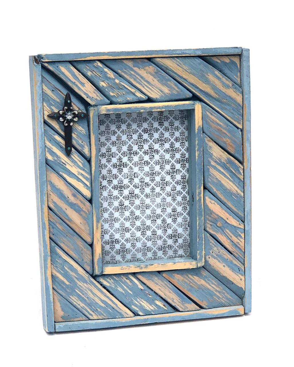 Blue Distressed Wood Frames