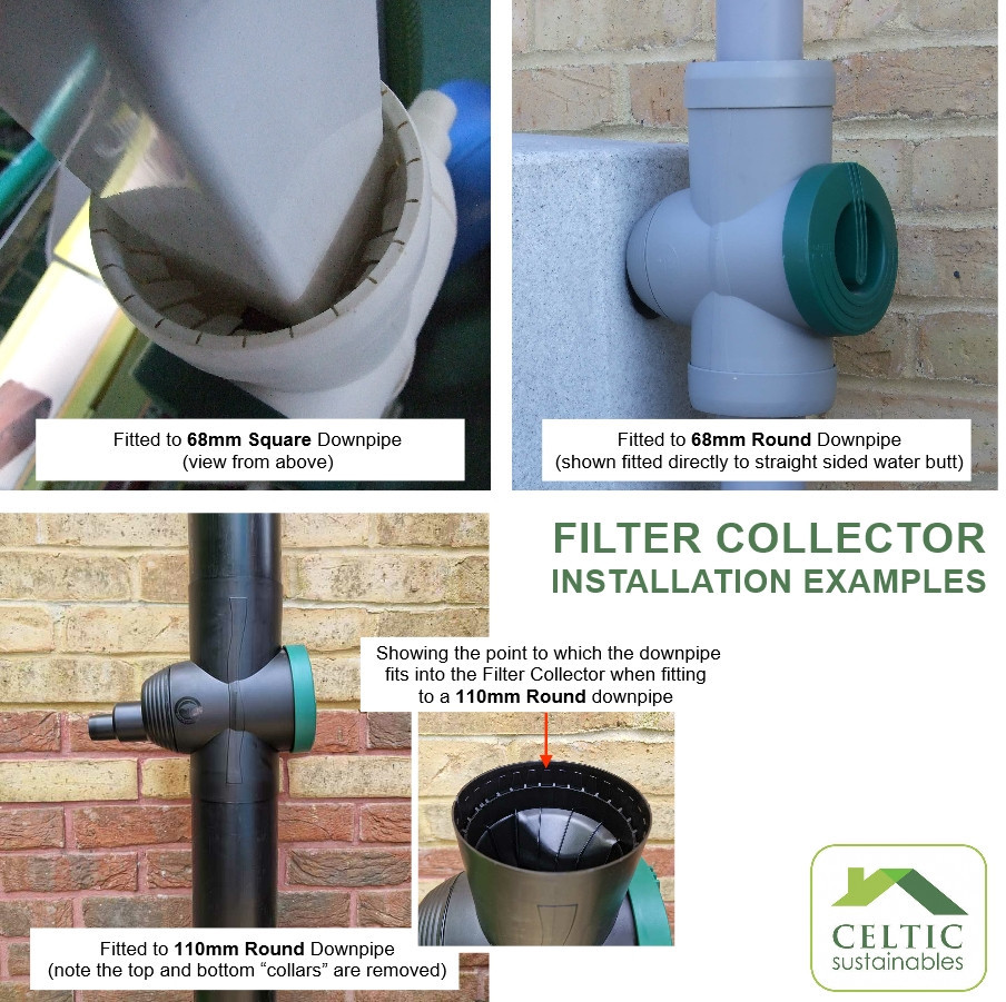 Rainwater Diverter. Water Butt Diverter & Downpipe Filter Kit