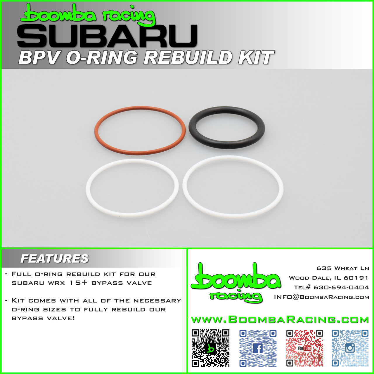 SUBARU WRX BYPASS VALVE REBUILD KIT - Boomba Racing, Inc.