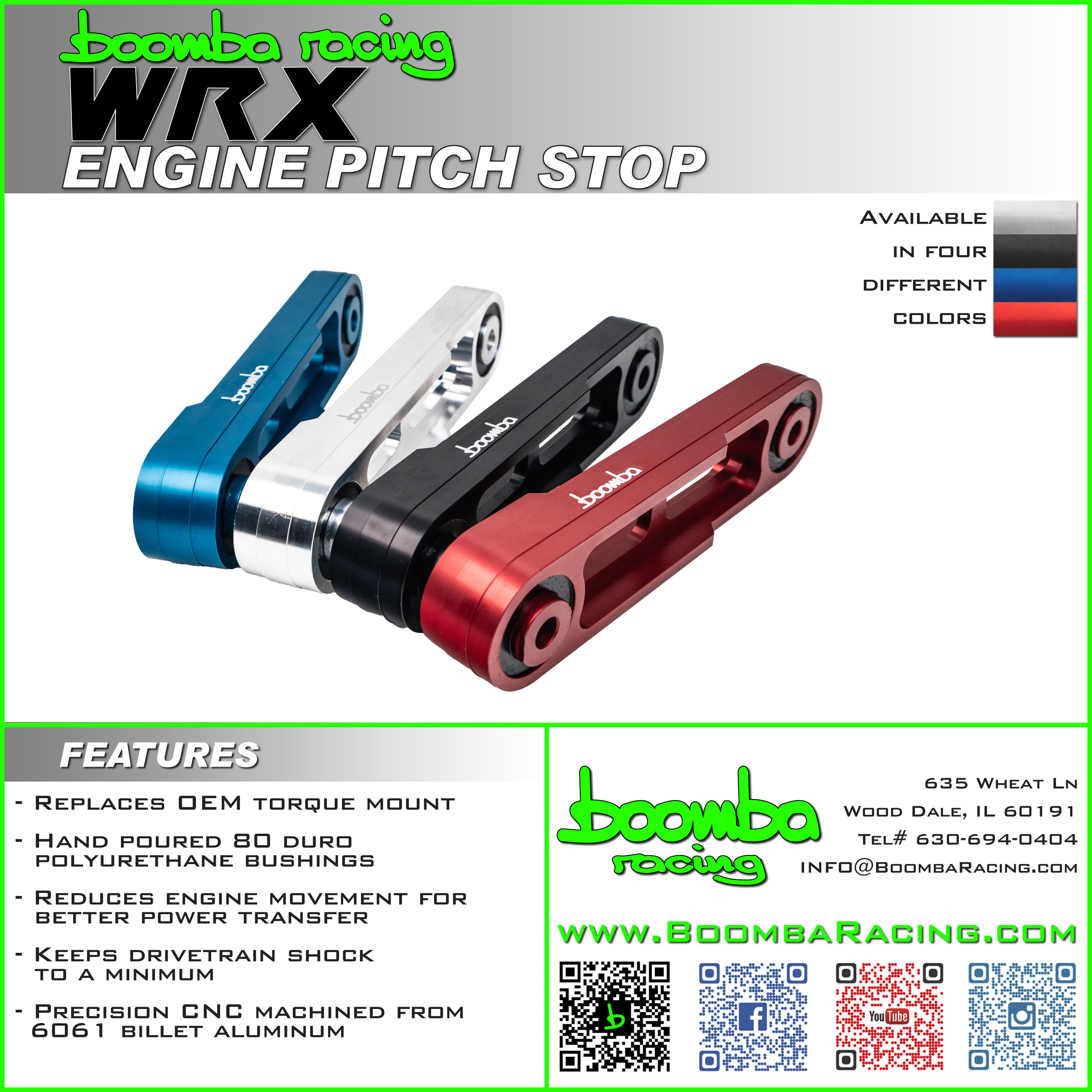 WRX ENGINE PITCH STOP - Boomba Racing, Inc.