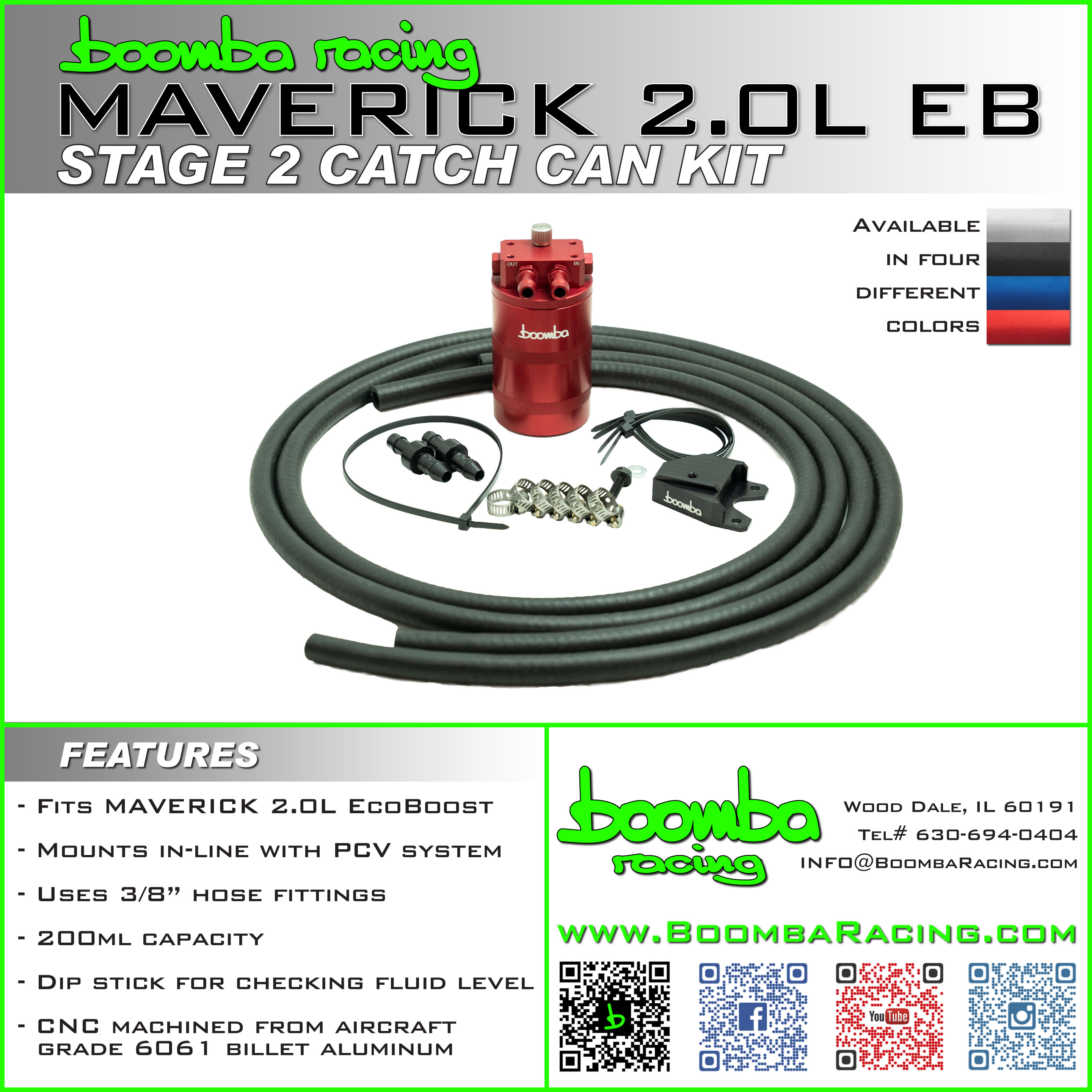Maverick 2.0L EB STAGE 2 CATCH CAN KIT - Boomba Racing, Inc.