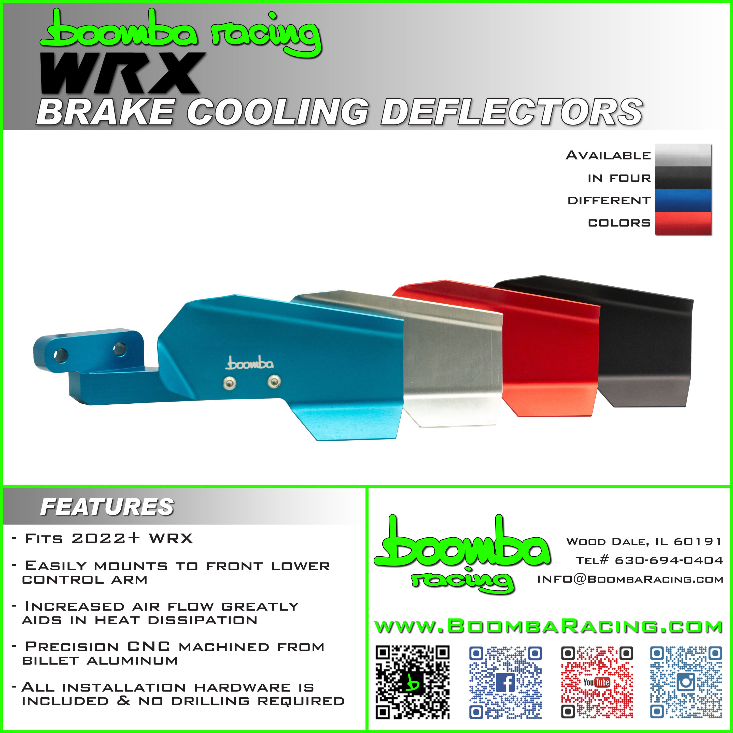 2022+ WRX BRAKE DEFLECTORS - Boomba Racing, Inc.