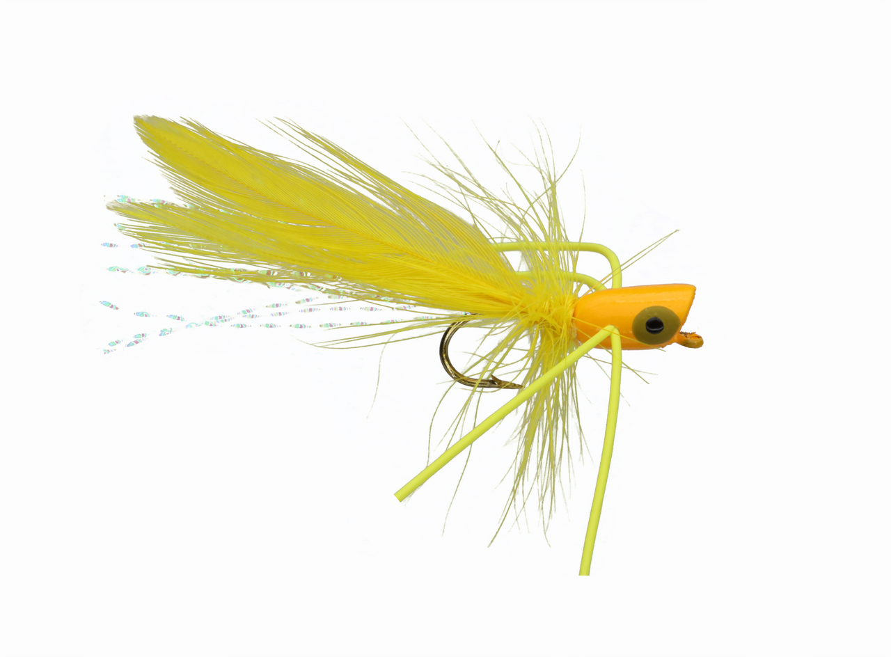 Panfish Popper - Yellow body/Yellow legs - RoundRocks
