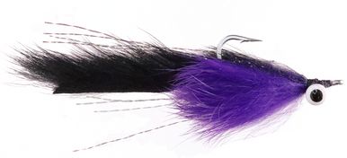 Black/Purple Bunny Strip Minnow - RoundRocks