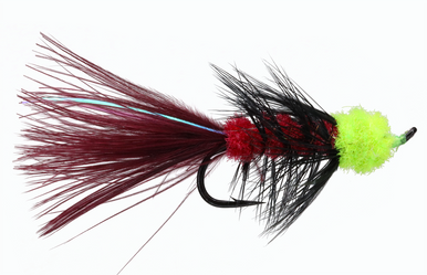 Steelhead Blood/ Chartreuse Egg Sucking Leech - RoundRocks