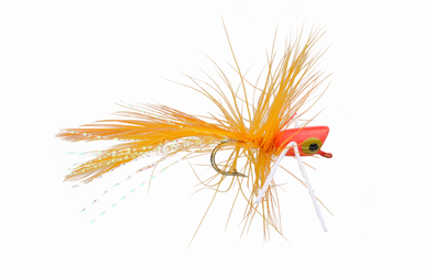Panfish Popper - Orange body/White legs - RoundRocks