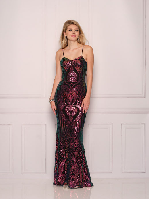 Dave and Johnny 11118 Black Multi Prom Dress