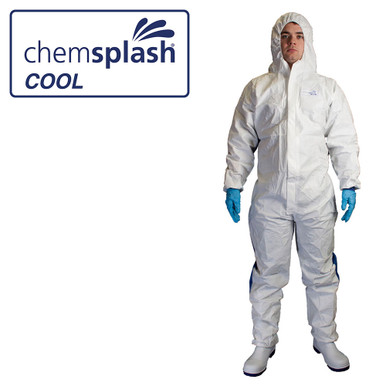 Chemsplash Cool 67 White Microporous Laminated Protective Coverall with ...
