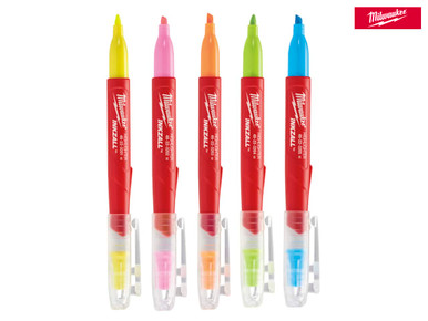Milwaukee Hand Tools - INKZALL Highlighter Assorted Colours (Pack of 5 ...