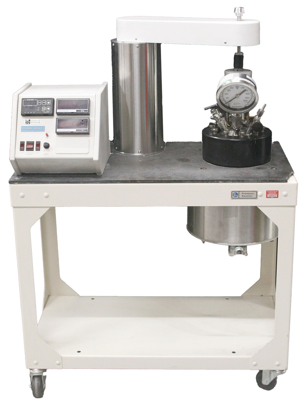 Parr 4551 1 Gallon Stainless Steel Chemical Reactor on moveable cart