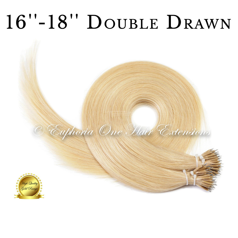 Nano Tip Brazilian Gold Remy Double Drawn Hair Extensions