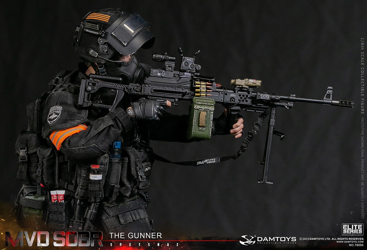 DAMTOYS (78095) 1/6 Scale Russian SPETSNAZ MVD SOBR PKM - The Gunner Figure