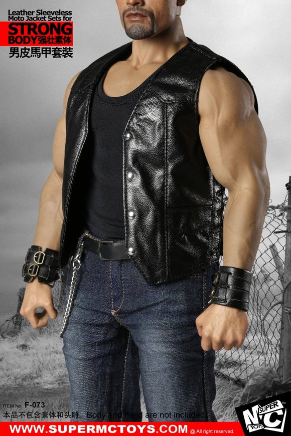 1/6 Scale Leather Moto Vest Set for M34/35 Body by SuperMC Toys