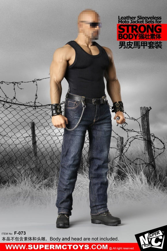 1/6 Scale Leather Moto Vest Set for M34/35 Body by SuperMC Toys