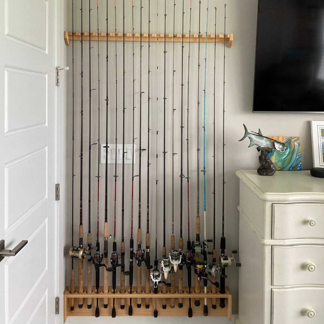 Fishing Rod Rack | Unfinished Red Oak | Available in any size from 4 to ...