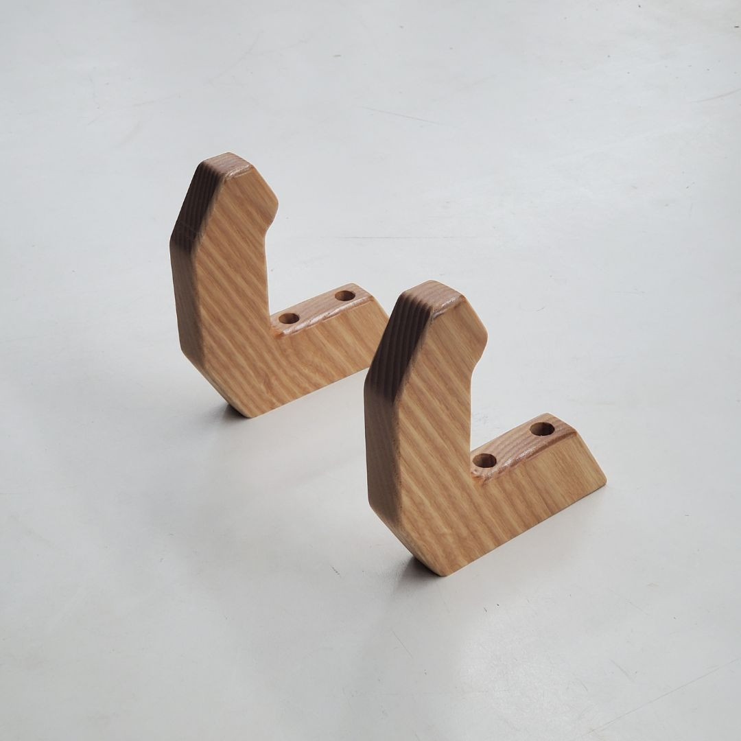 Solid Ash Wood Archery Bow Rack Hooks (Sold Individually)