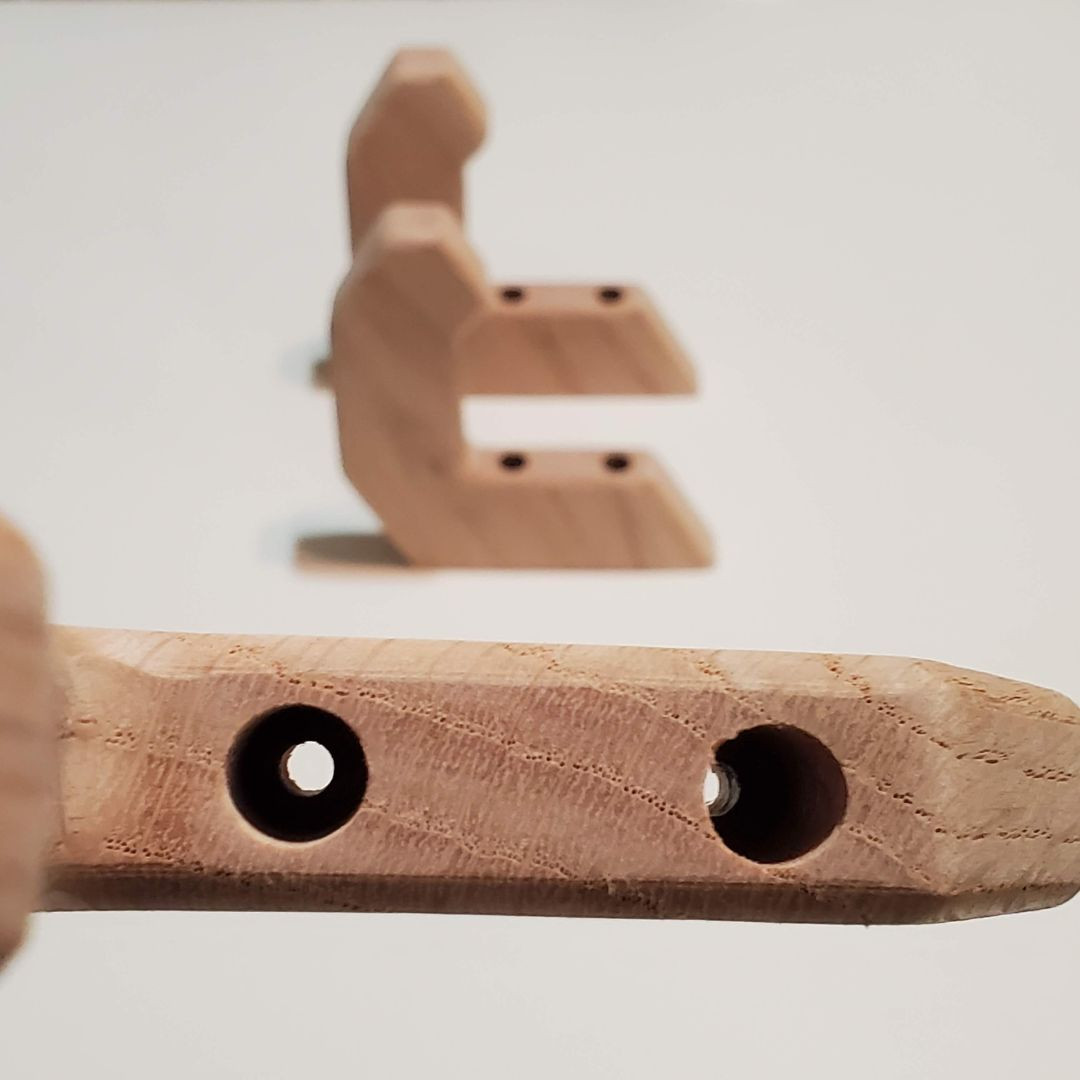 Solid Red Oak Archery Bow Rack Hooks, Unfinished (Sold Individually)