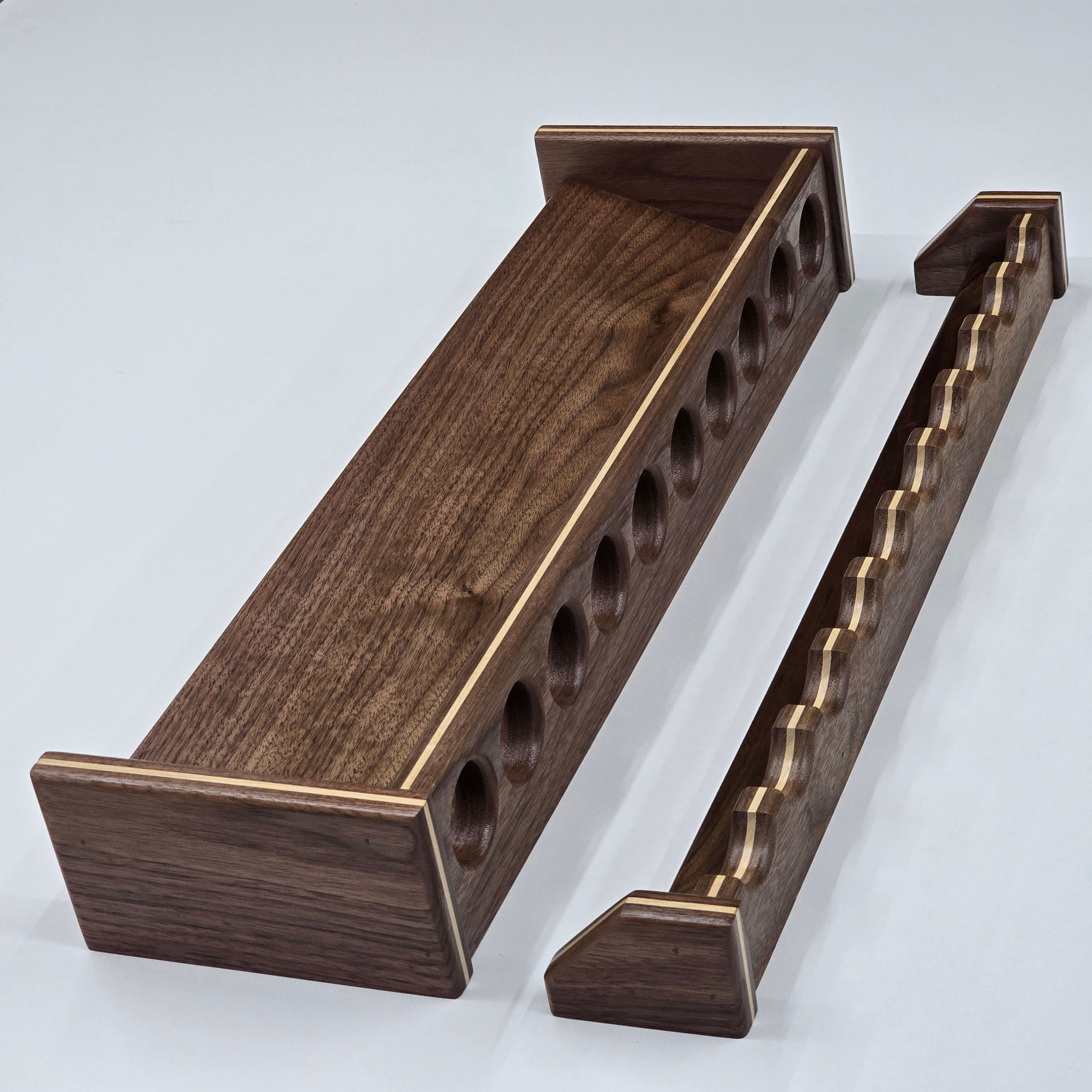 22 Inch Fishing Rod Rack | Vertical Wall Mount Pole Holder | Walnut ...