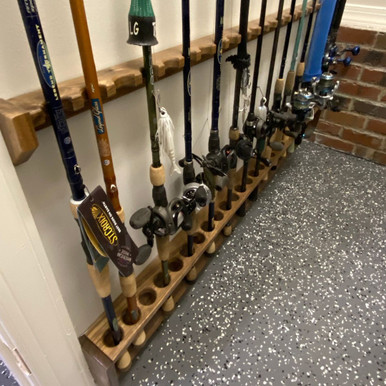 Solid Walnut Fishing Rod Rack | Any Size