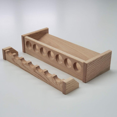 16 Inch Rod Rack | Unfinished Solid Red Oak Wood