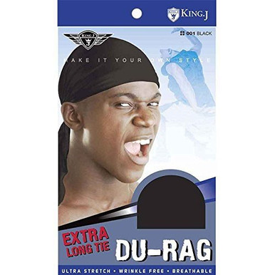 M&M Extra Long Tie Durag 001 Black - Apex Beauty Supply