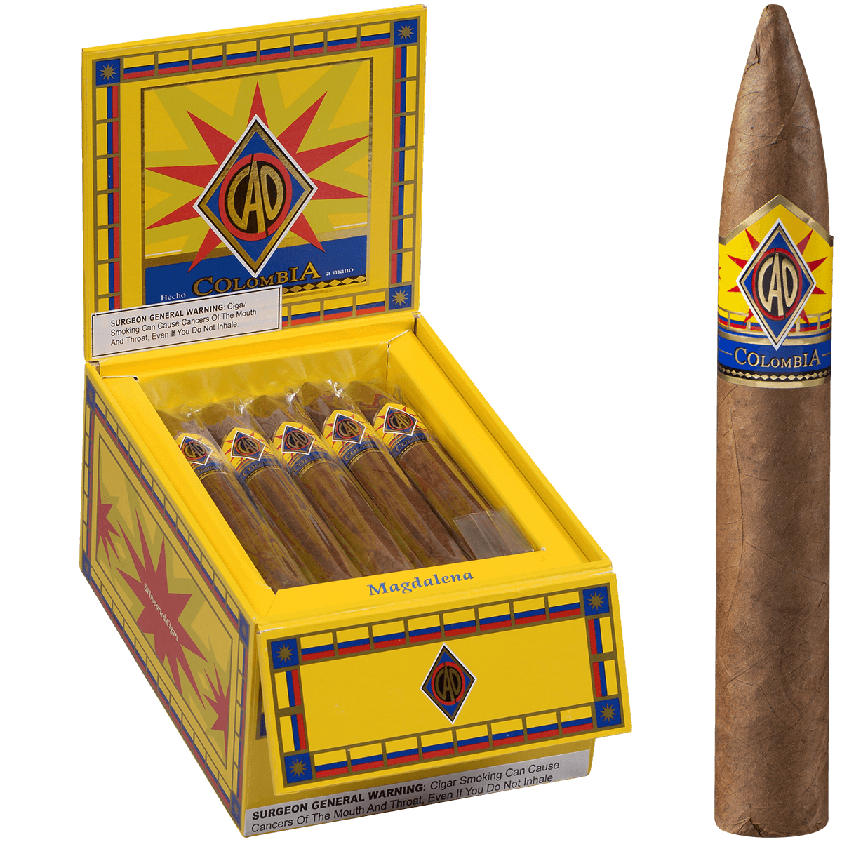 CAO Cigars Colombia Magdalena 20 Ct. Box - Premium Torpedo Cigars 6.25x54