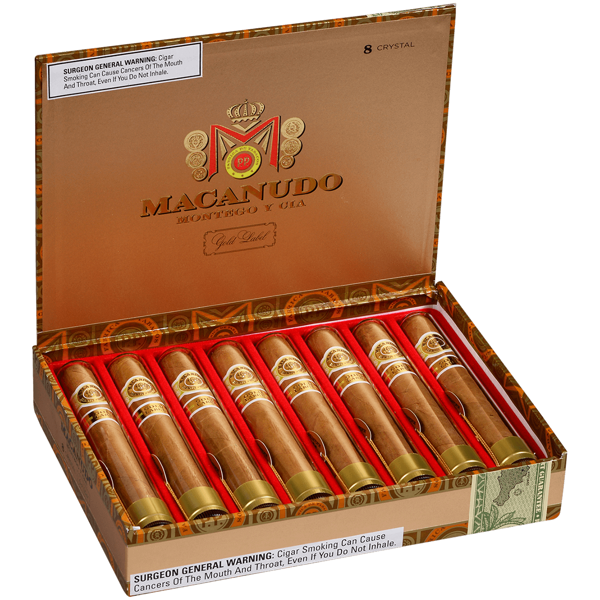 Macanudo Cigars Gold Label Crystal Tubos 8 Ct. Box 5.50X50 - Buitrago ...