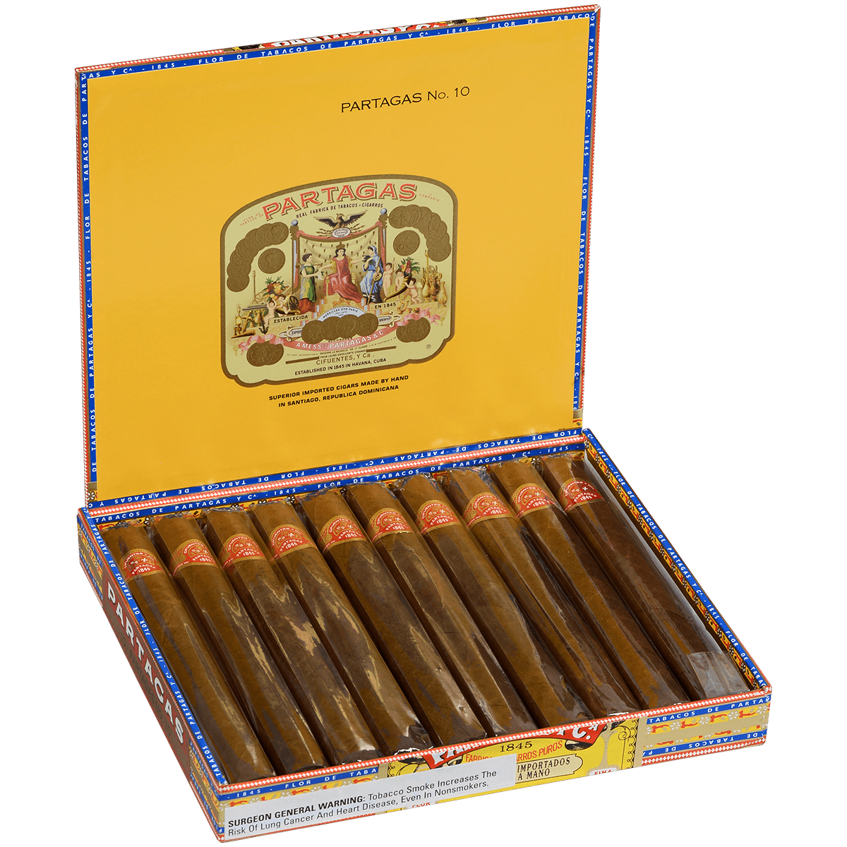 Partagas Cigars Number 10 10 Ct. Box 7.50X49 - Buitrago Cigars