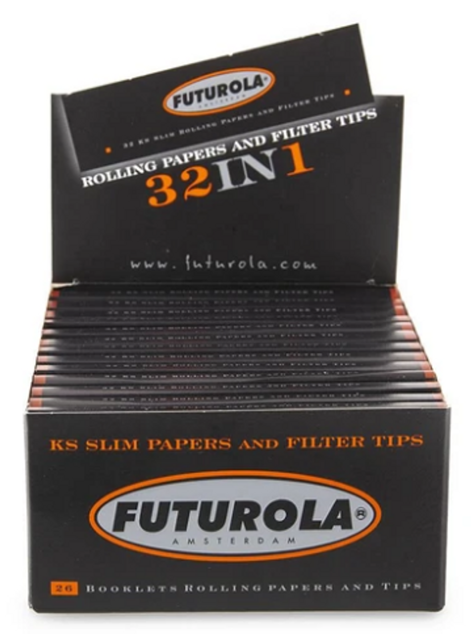 Futurola King Size Slim Rolling Papers Tips 26ct Buitrago Cigars