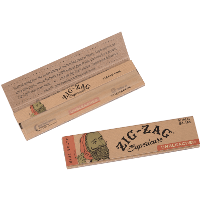 Zig Zag Unbleached King Size Slim Papers 24ct- Buitrago Cigars