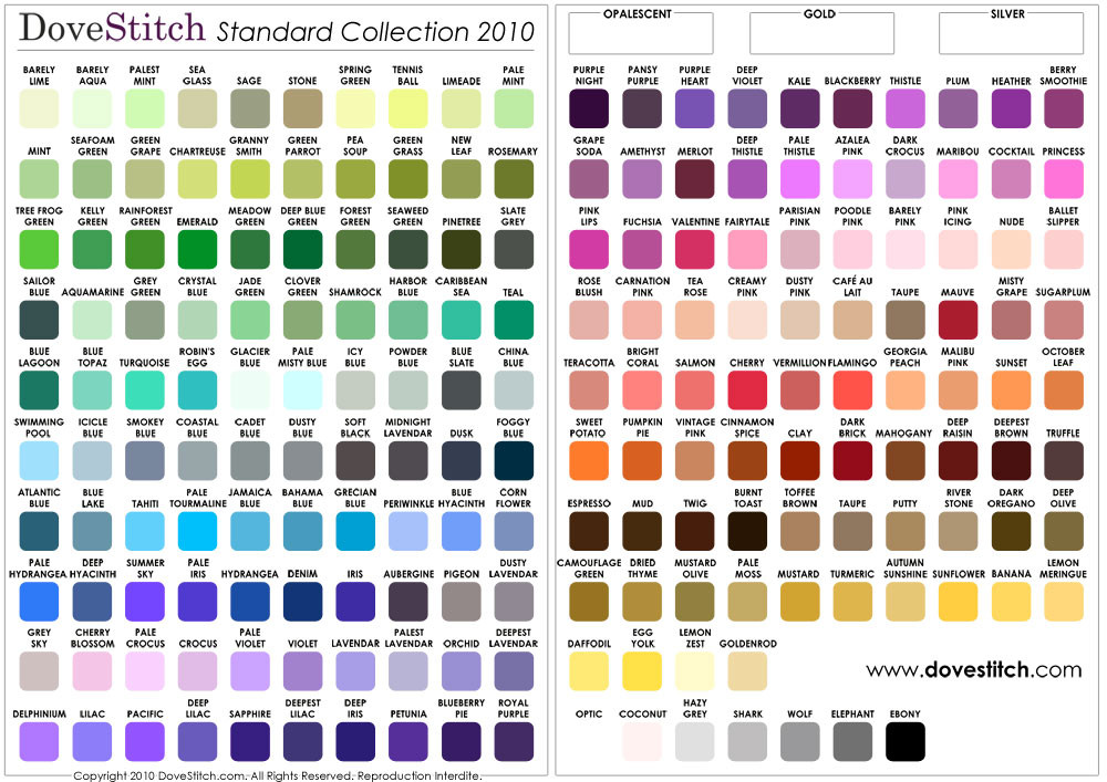 Aida OR Evenweave OR Linen Fabric Color Chart DoveStitch Aida OR Evenweave OR Linen Fabric Color Chart DoveStitch
