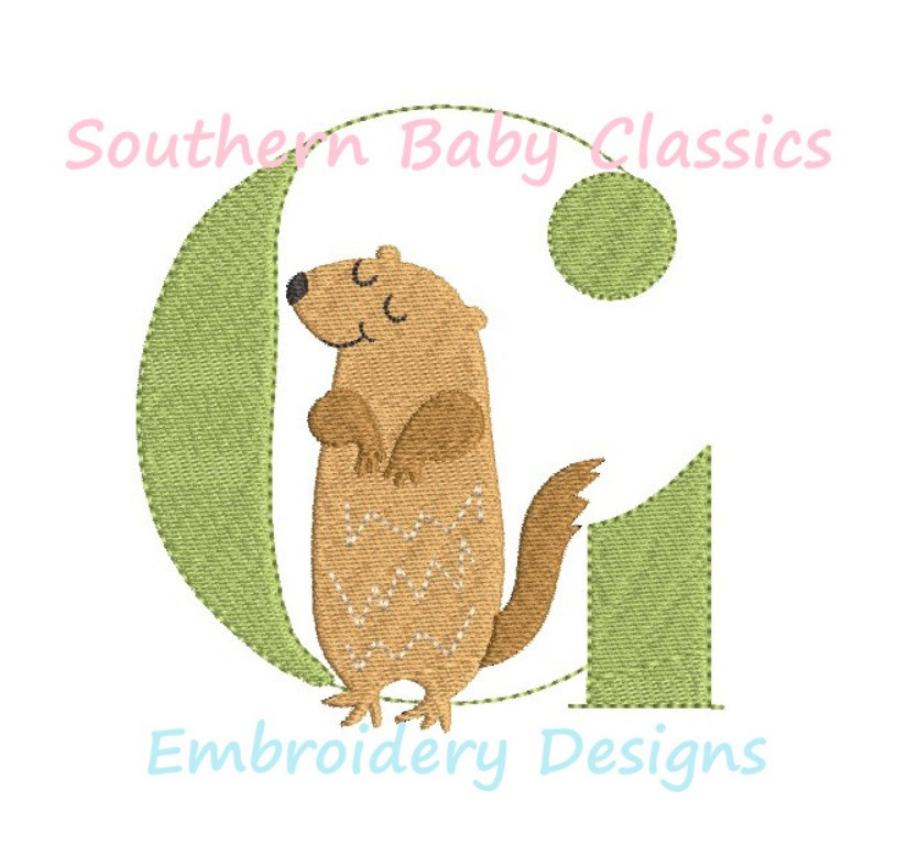 Gopher Groundhog G Alphabet Animal Monogram Initial Font Machine ...