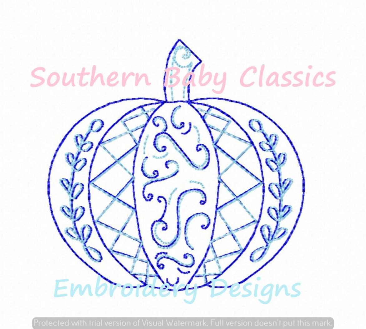 Light Fill Fall Pumpkin Autumn Quick Stitch Machine Embroidery Design