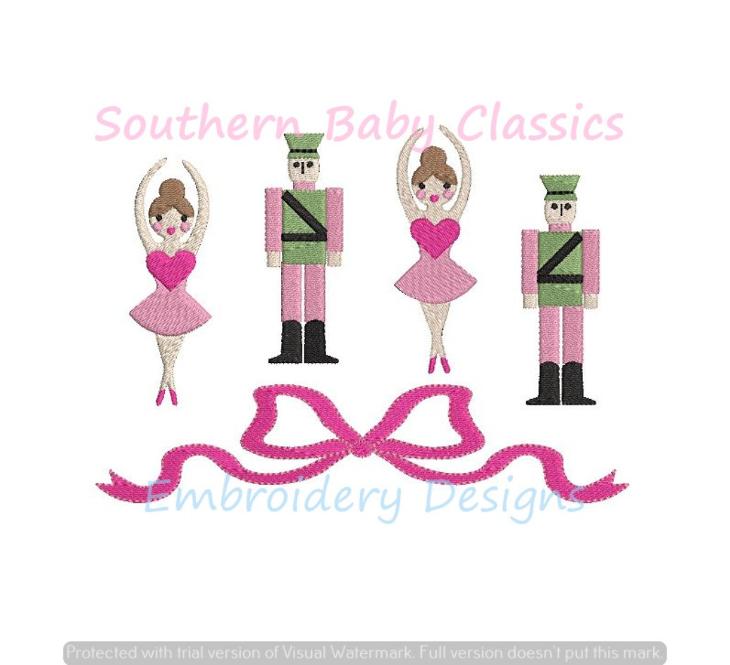 Ballerina Trio Holding Hands Monogram Frame with Bow Vintage Stitch ...