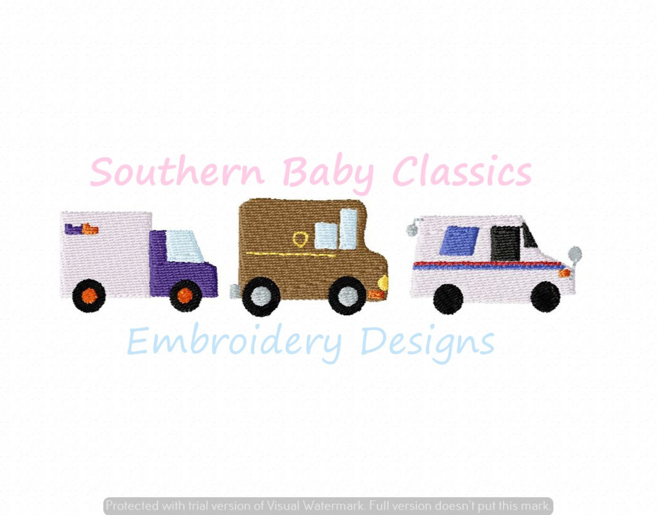 Delivery Truck Trio Brown Mail Package Truck Shipping Machine ...