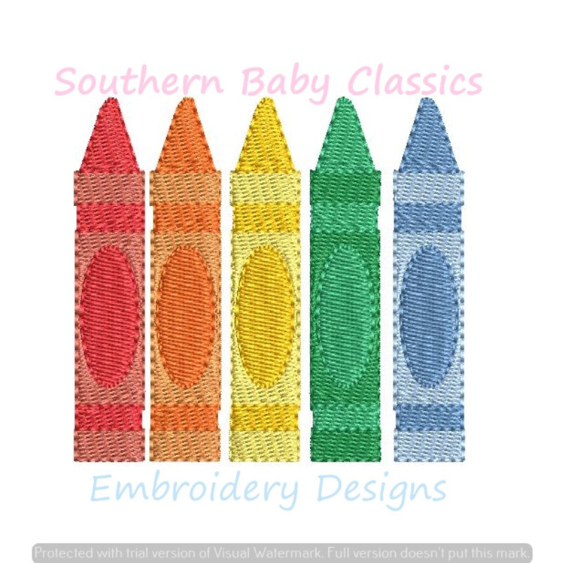 Crayons Mini Fill Machine Embroidery Design Back to School Teacher 100 ...
