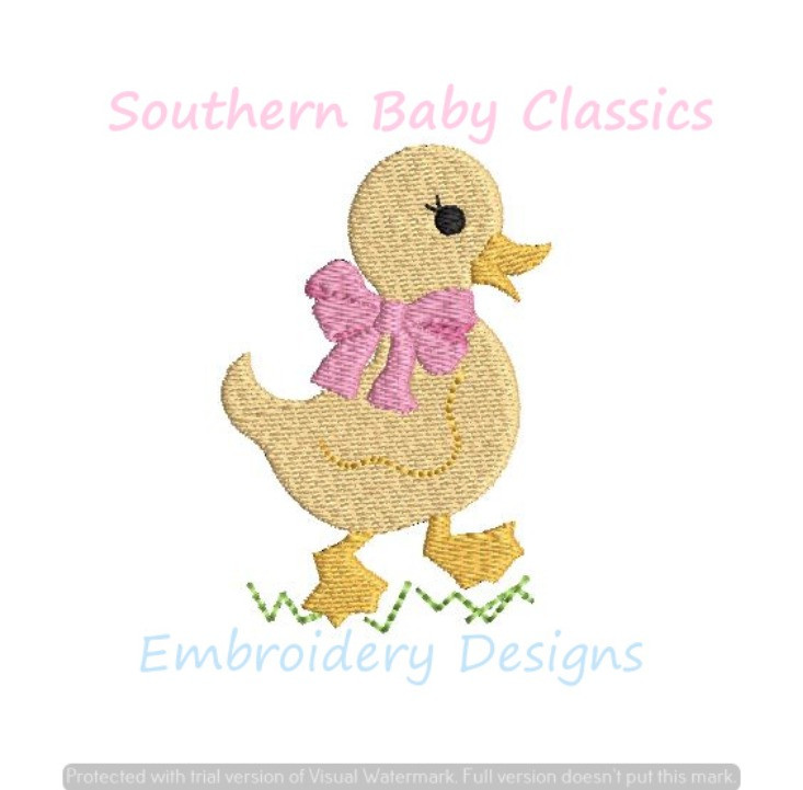 Duck in Rain Boots Mini Fill Machine Embroidery Design Easter Duckling ...