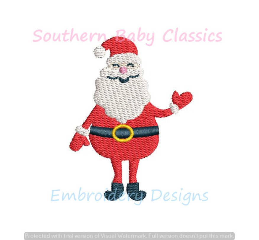 Santa Clause Christmas Head Face Mini Fill Machine Embroidery Design