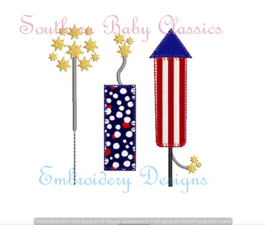 Firework Bow Monogram Swag Frame Fireworks Fourth 4th of July