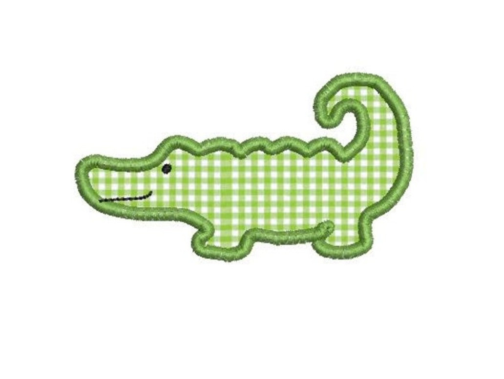 Gator Satin Applique Machine Embroidery Design Alligator